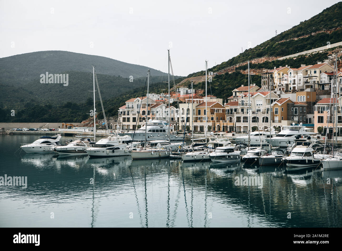 Montenegro, Lustica Bay, June 05, 2019: Beautiful view of the yachts in ...