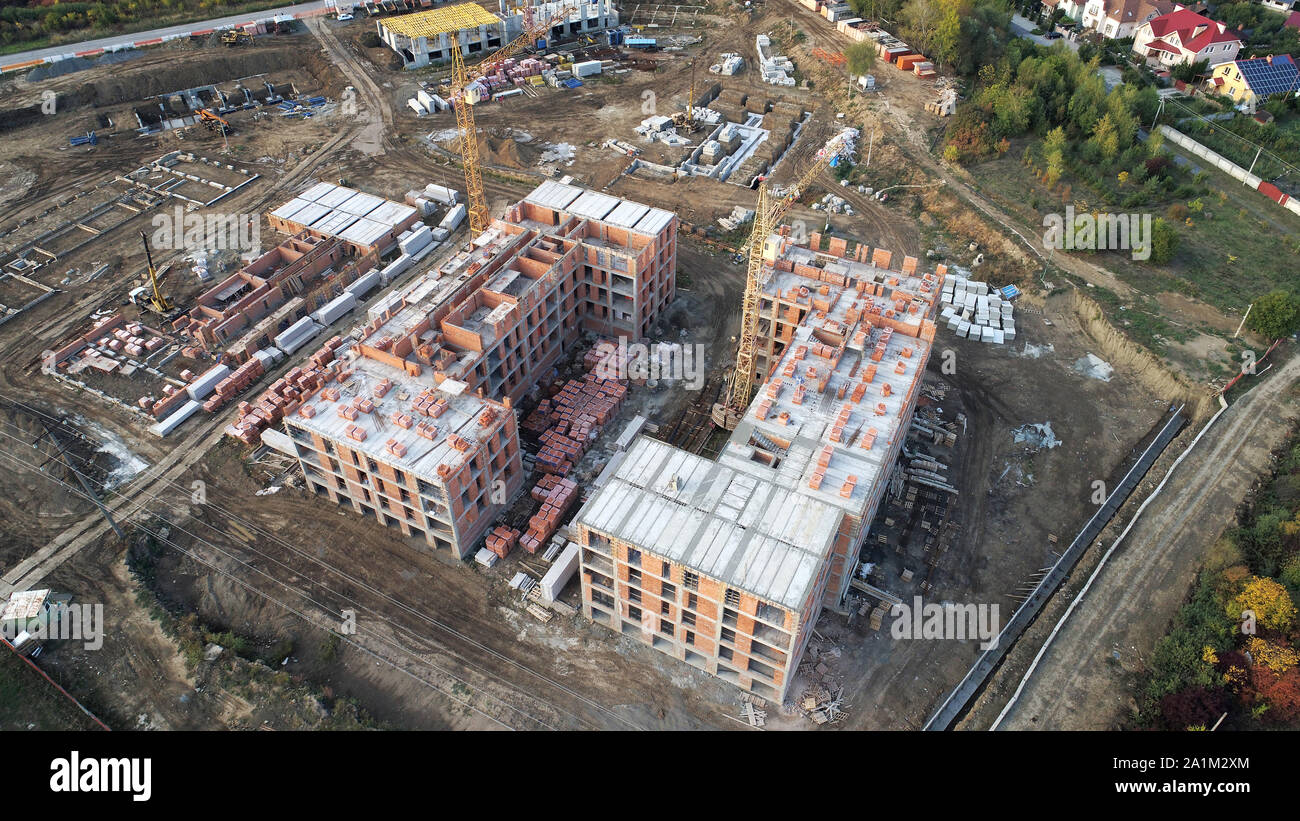 Construction of the building top view Stock Photo - Alamy