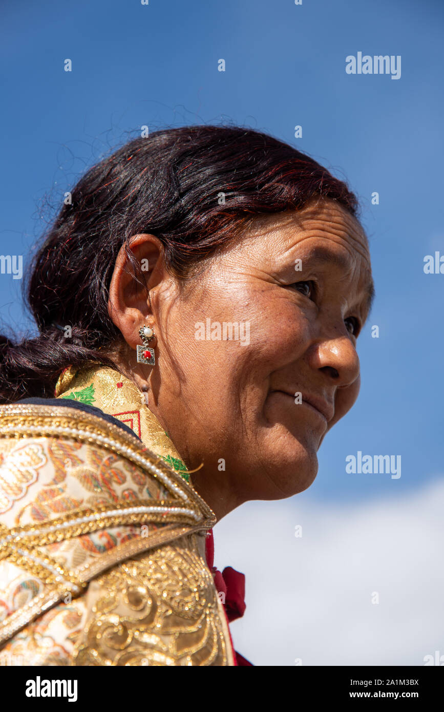 portrait of Ladakhi woman in Leh in Ladakh, India Stock Photo - Alamy