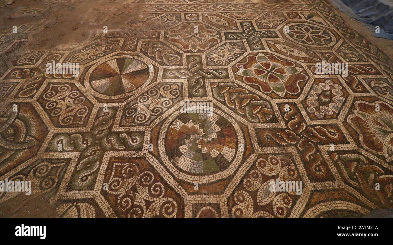 Roman mosaic floor located in archaeological site in The Bishop's ...