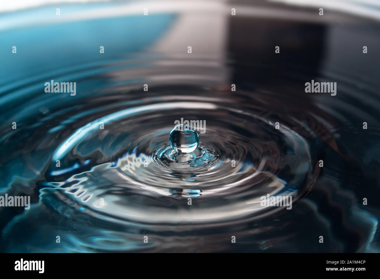 Water splash or drop. Water splash close-up. Blue water drop. Falling ...
