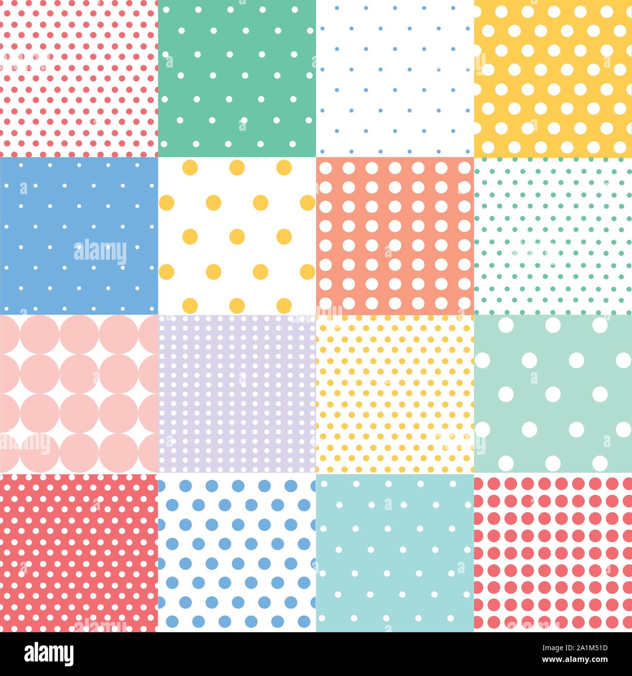 Colorful Polka Dots Vector Patterns Stock Vector Image & Art - Alamy