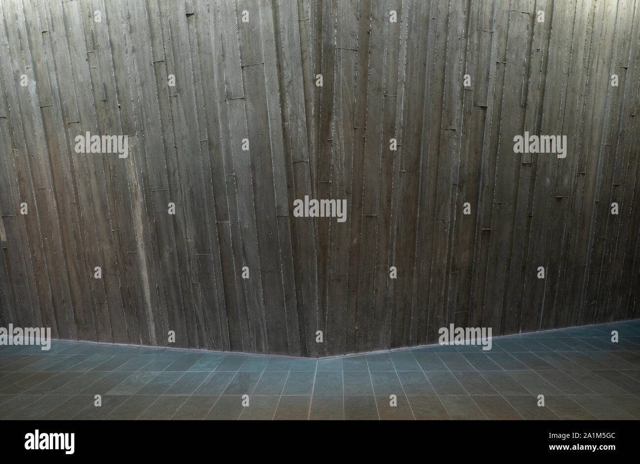 Interior view of a wall/floor/wall juncture in the Canadian War Museum ...