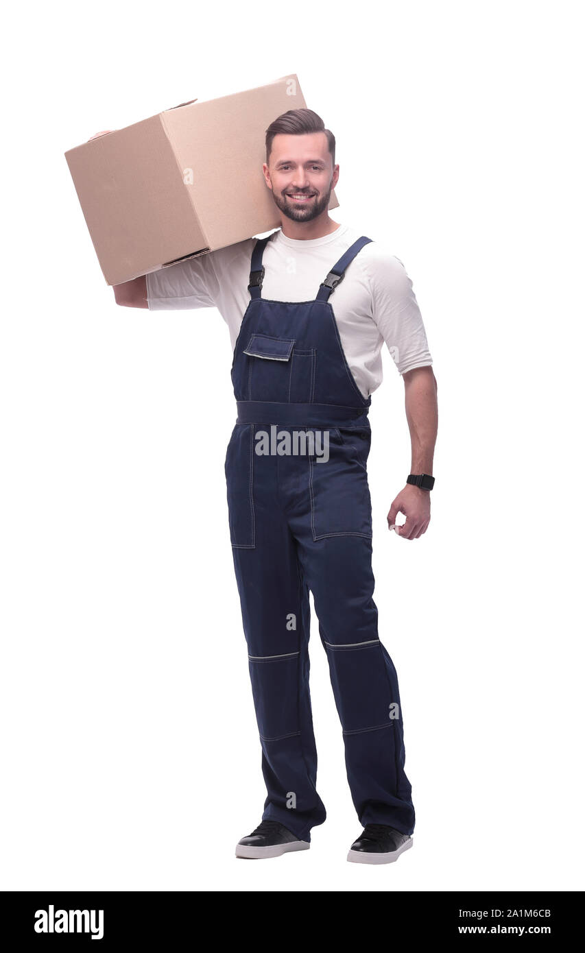 Man carry box on shoulder hi-res stock photography and images - Alamy