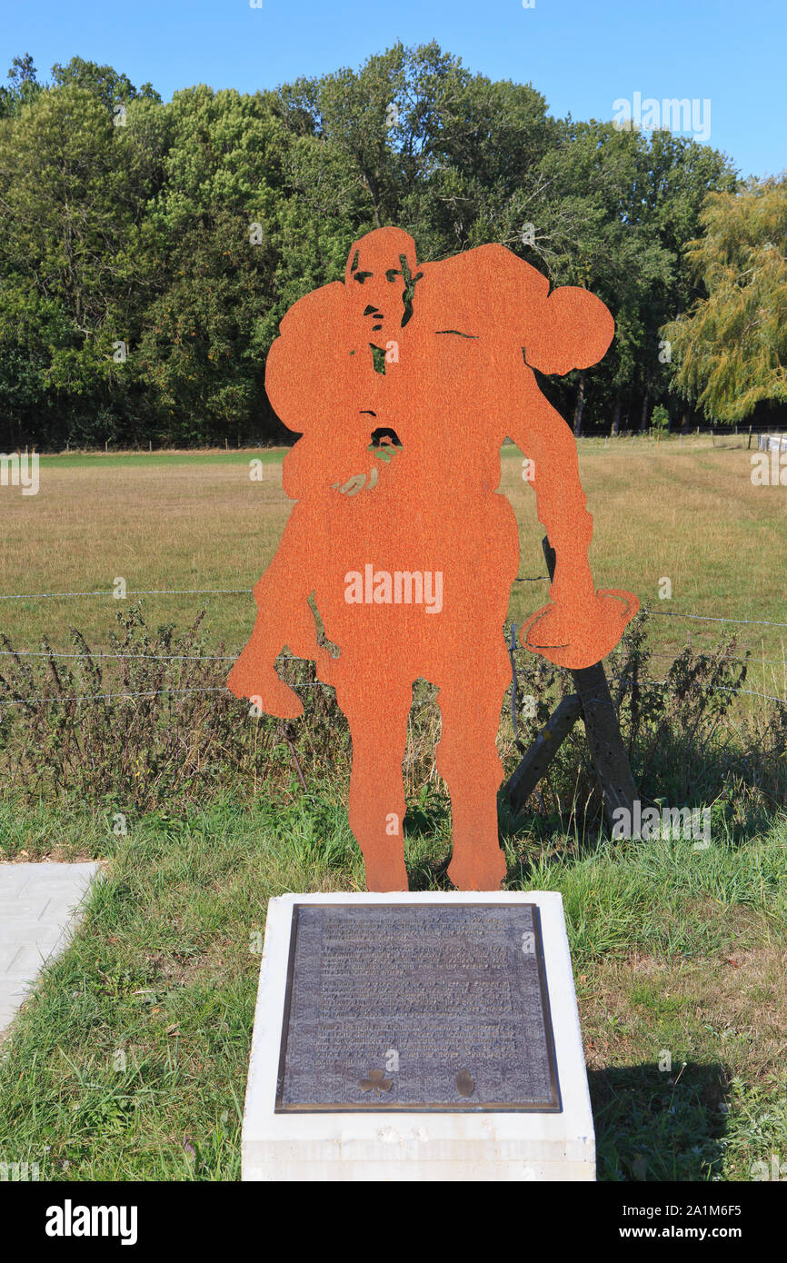 Steel silhouette of Major Willie Redmond MP being carried off the ...