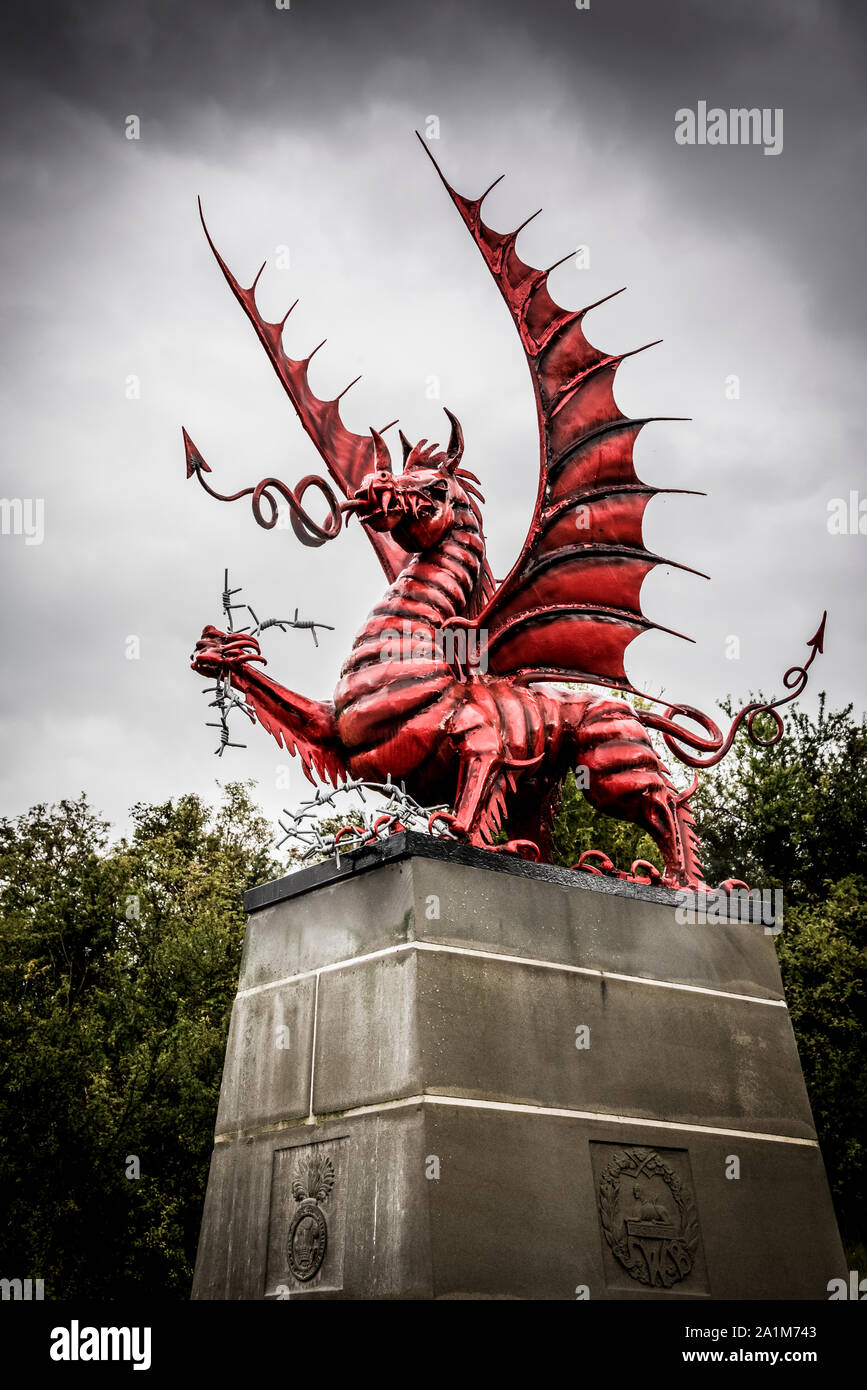 38th welsh division red dragon memorial on the somme battlefield hi-res ...