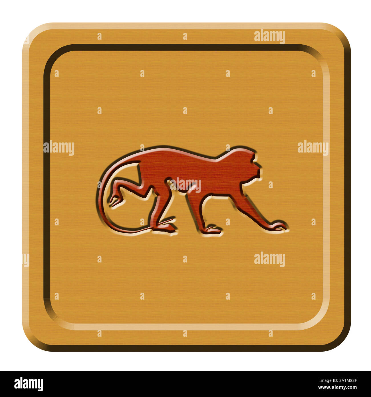 Square icon with an animal symbol Stock Photo - Alamy