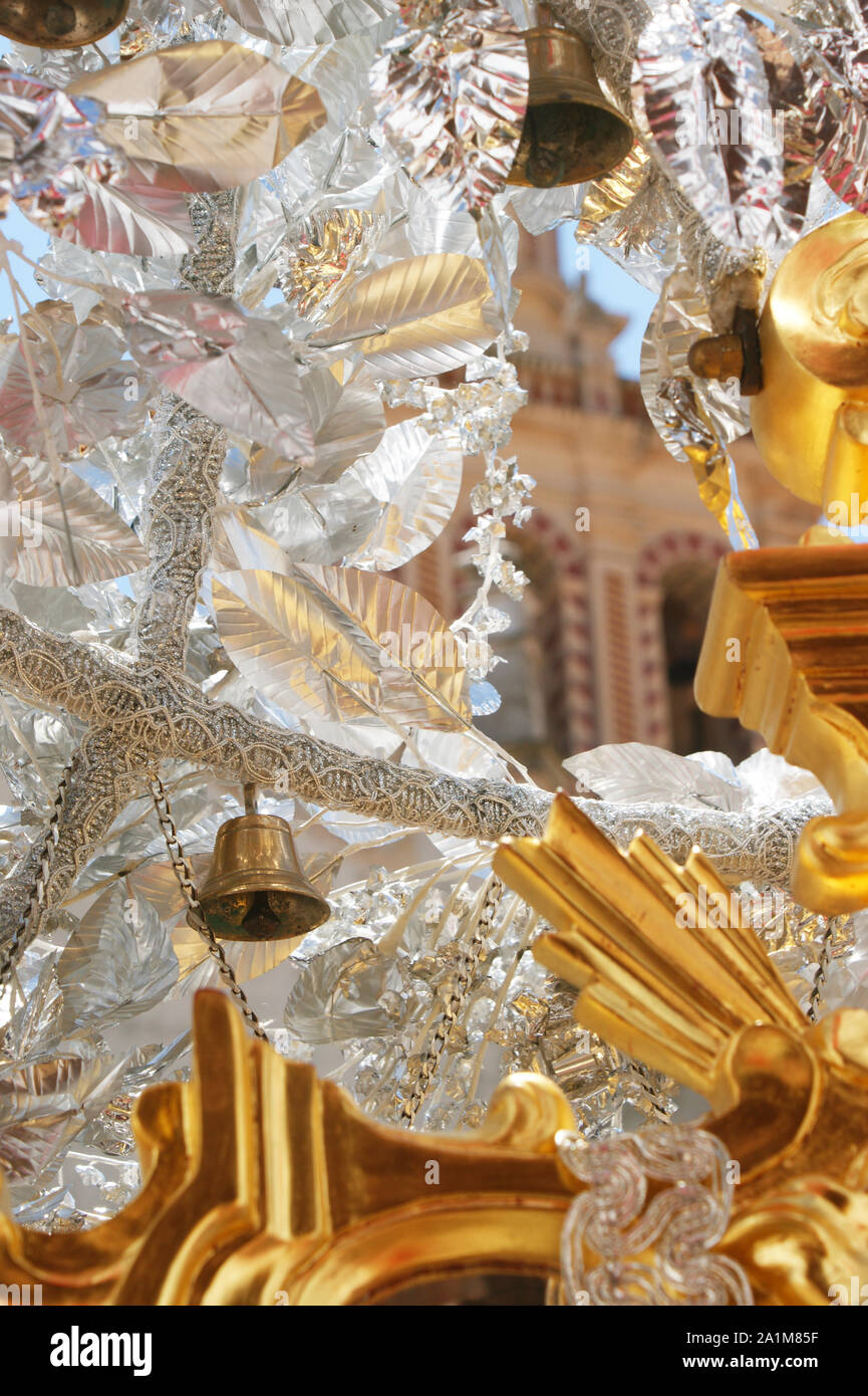 Golden and red virgin mantle Stock Photo - Alamy