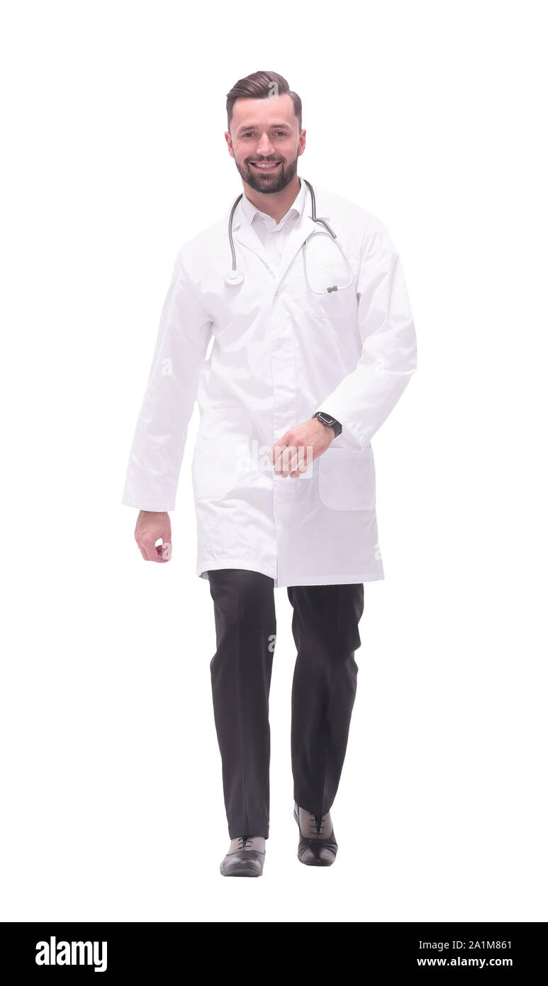 in full growth. successful medical doctor stepping forward Stock Photo ...