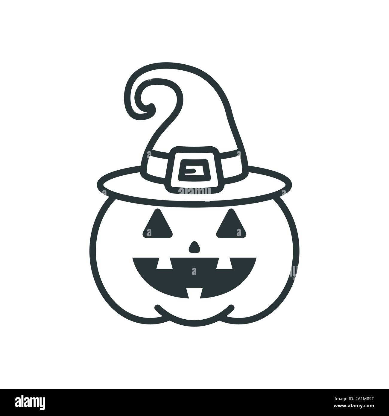 halloween pumpkin with witch hat Stock Vector Image & Art - Alamy