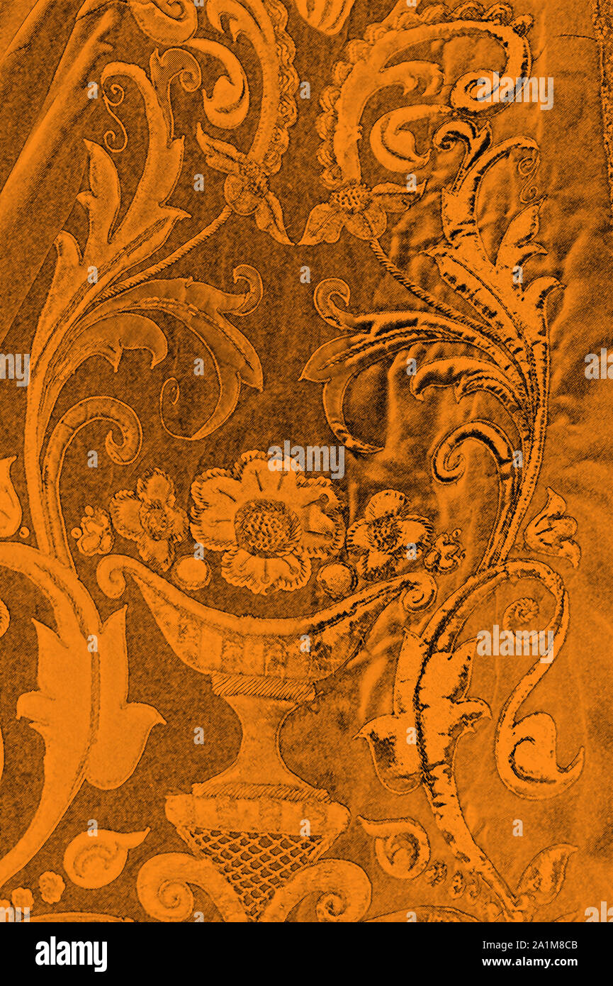 Golden and red virgin mantle Stock Photo - Alamy