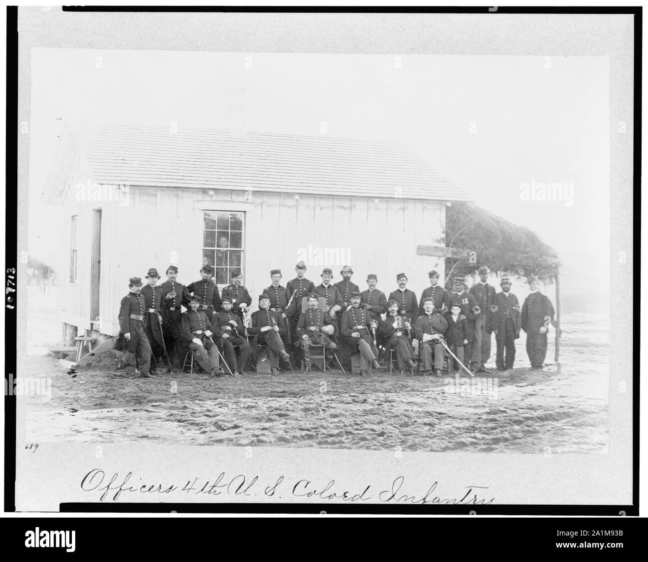 Officers 4th U.S. Colo[r]ed Infantry, Fort Slocum, April, 1865 Stock ...