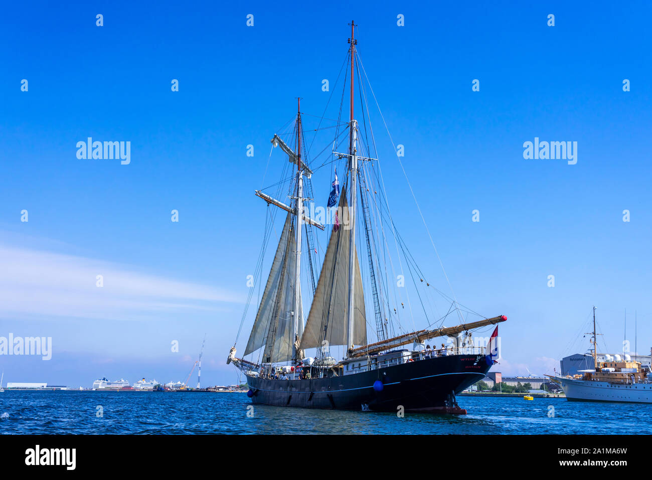 A tall ship in the harbour in Copenhagen, Denmark Stock Photo - Alamy