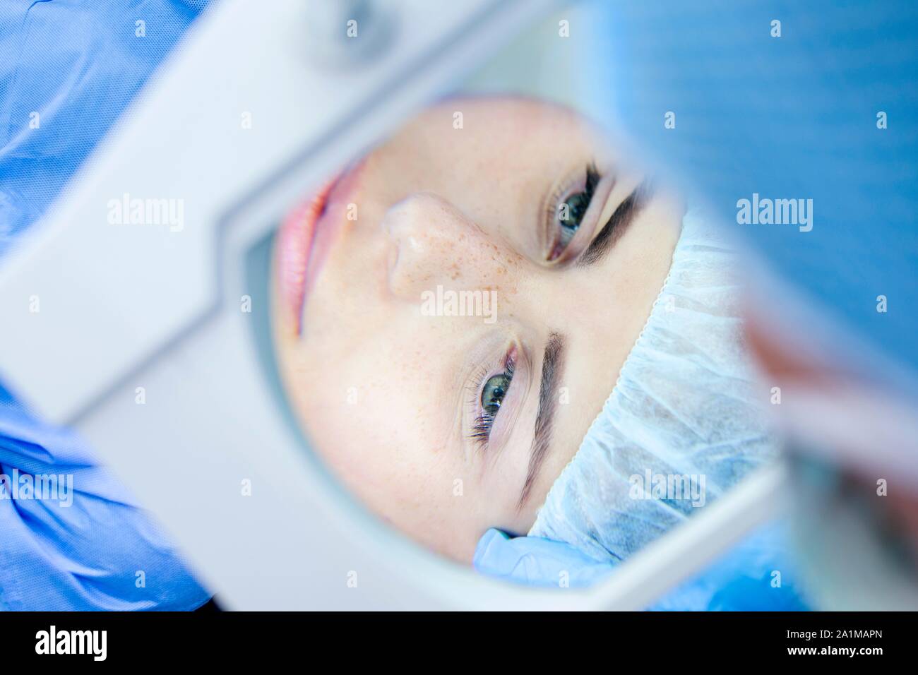 Patient undergoing eye surgery Stock Photo - Alamy