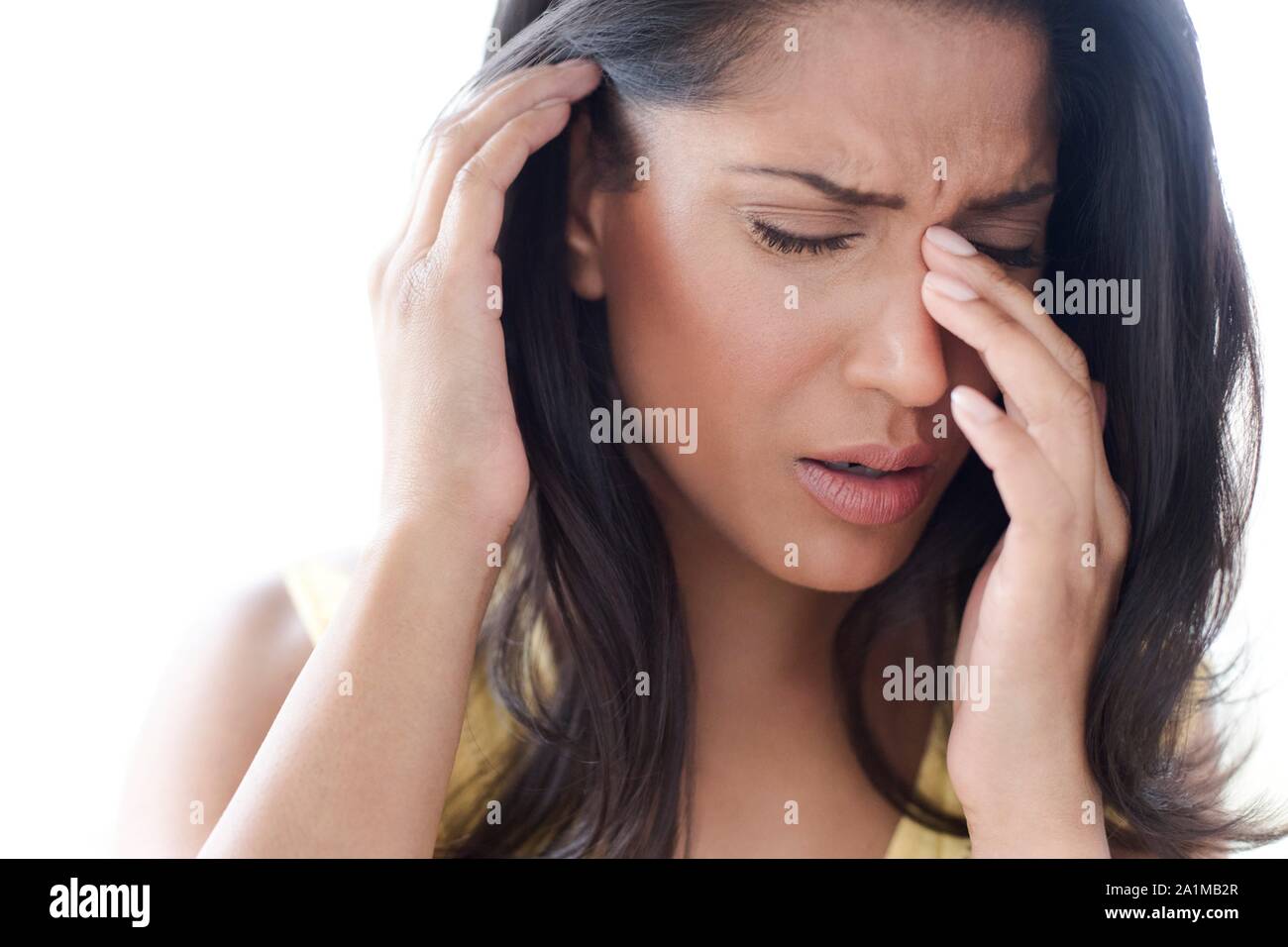 Women touching her face in pain Stock Photo - Alamy