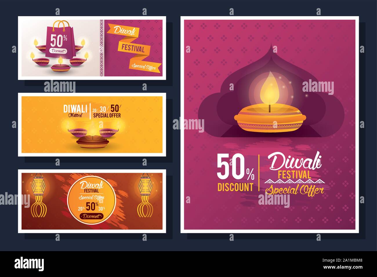 Diwali Festival Indian Offer sets Design Stock Vector Image & Art - Alamy