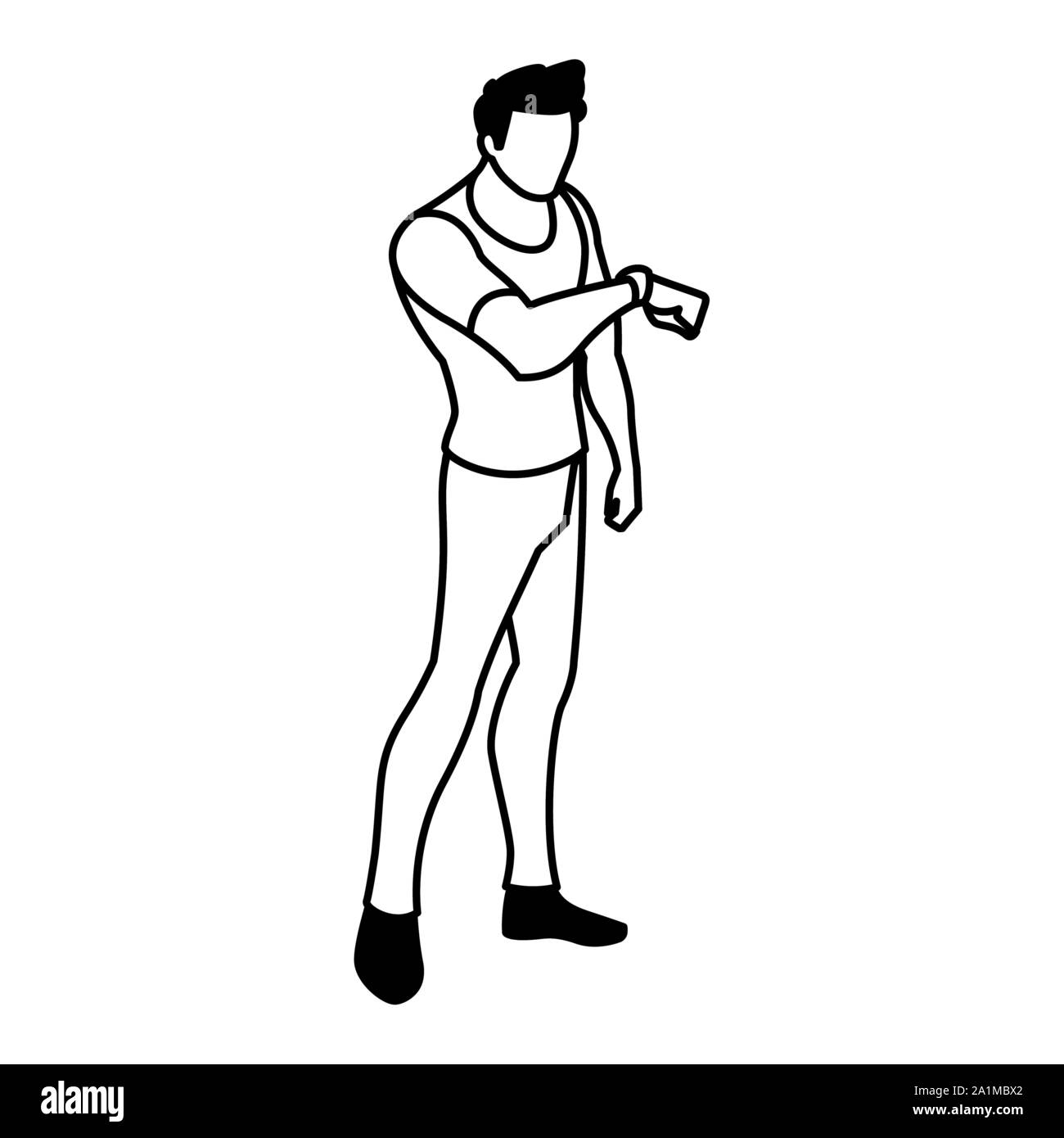 Man with smartwatch design, Wearable technology media gadget ...
