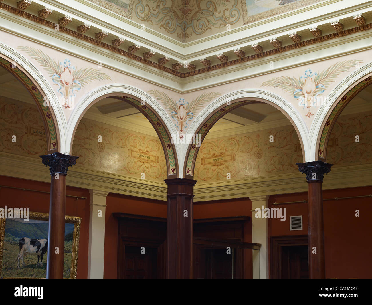 Oil painting Floral arch fills located in atrium, second level, Federal ...