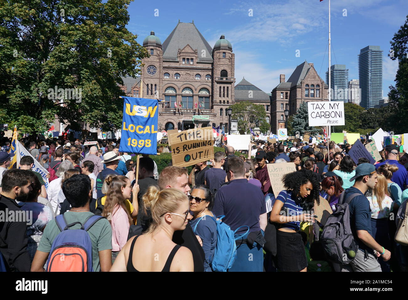 Toronto, Canada - September 27, 2019: The Climate Strike attracted ...