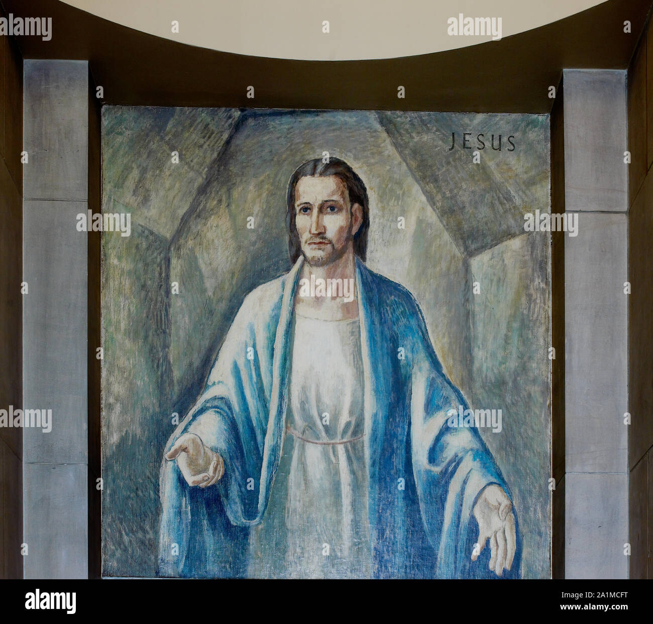 Oil painting Jesus located in stairway of Great Hall, Department of ...