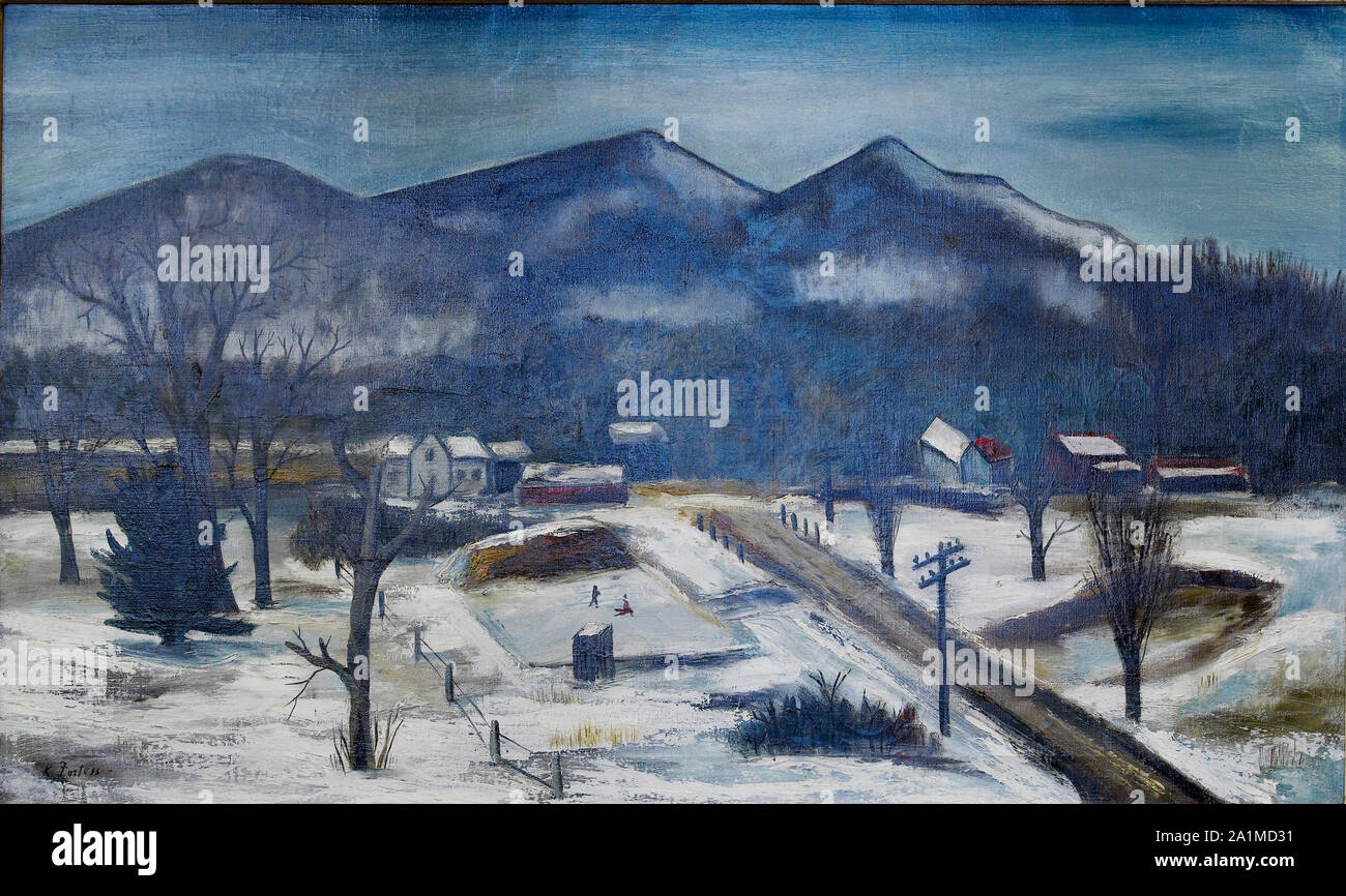 Oil painting Winter Vista at Region 5 Customs House, Chicago, Illinois ...