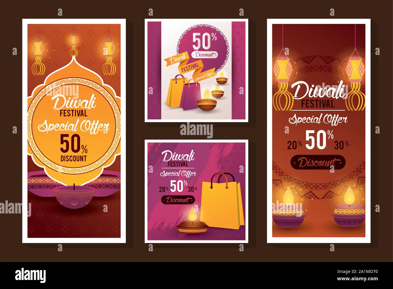 Diwali Festival Indian Offer sets Design Stock Vector Image & Art - Alamy