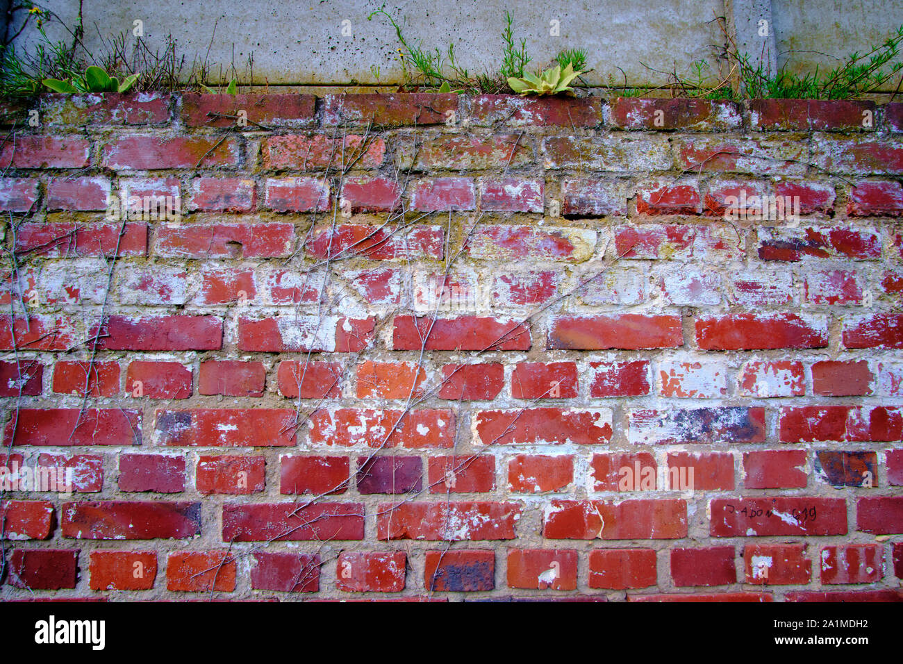 vintage natural brick wall with a lot of ancient patina Stock Photo - Alamy