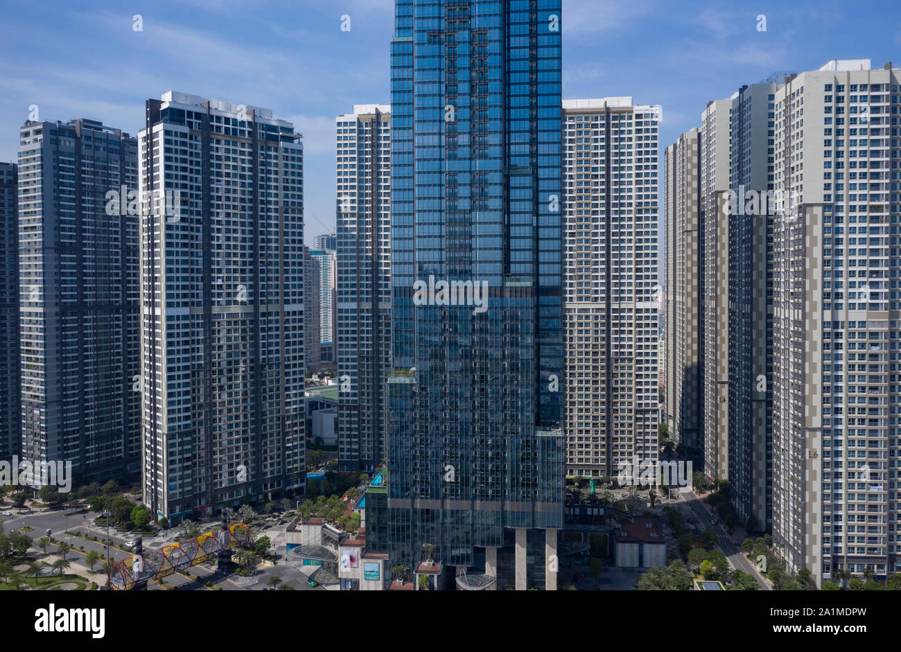 ultra modern high density, high rise apartment buildings in beautiful ...