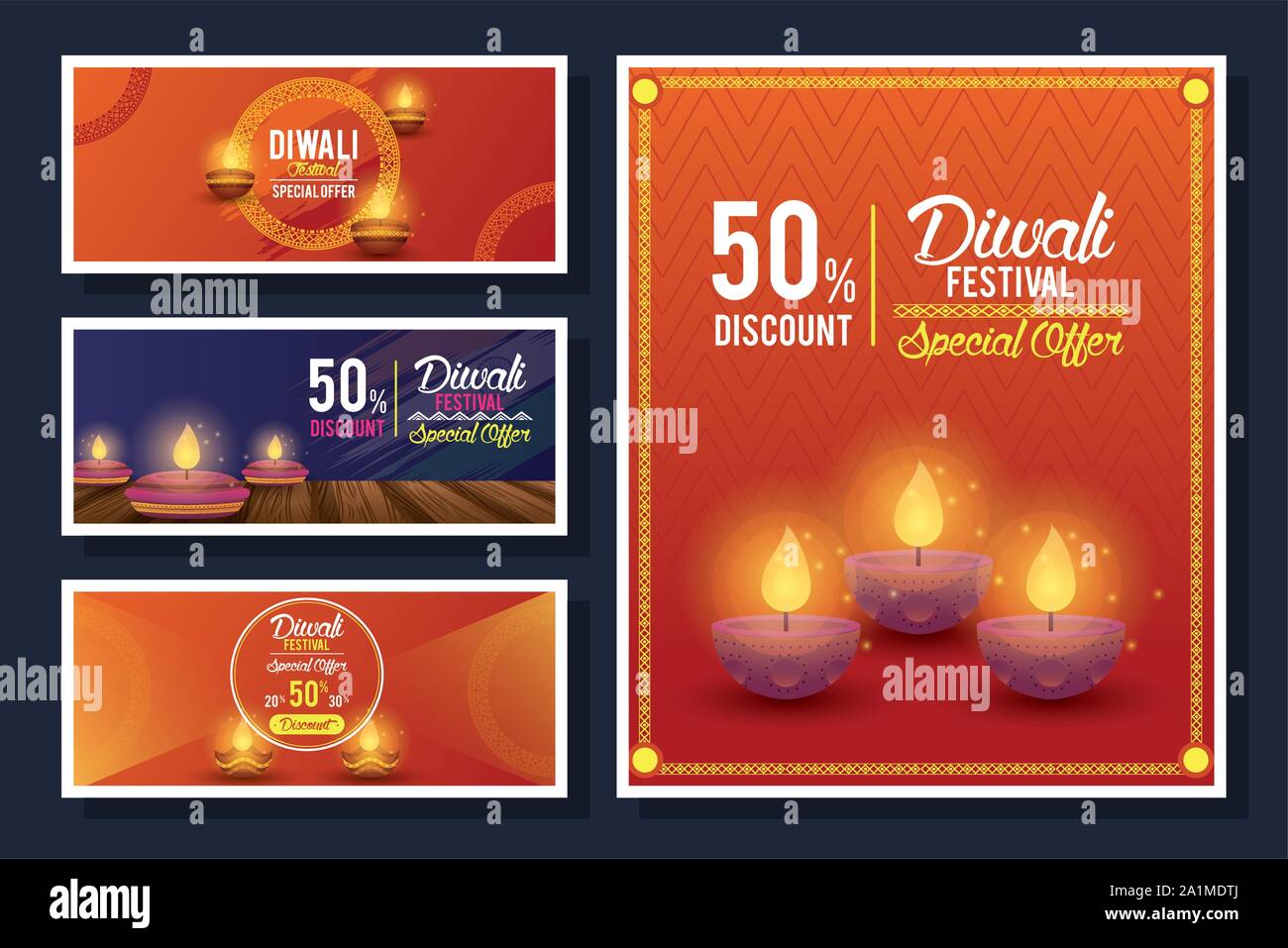 Diwali Festival Indian Offer sets Design Stock Vector Image & Art - Alamy