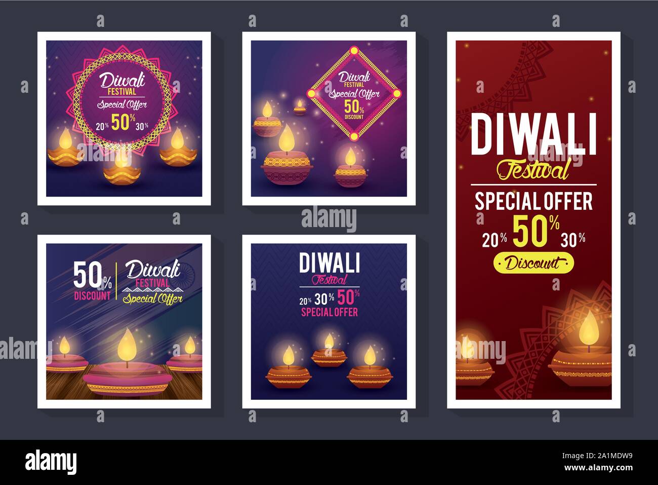 Diwali Festival Indian Offer sets Design Stock Vector Image & Art - Alamy