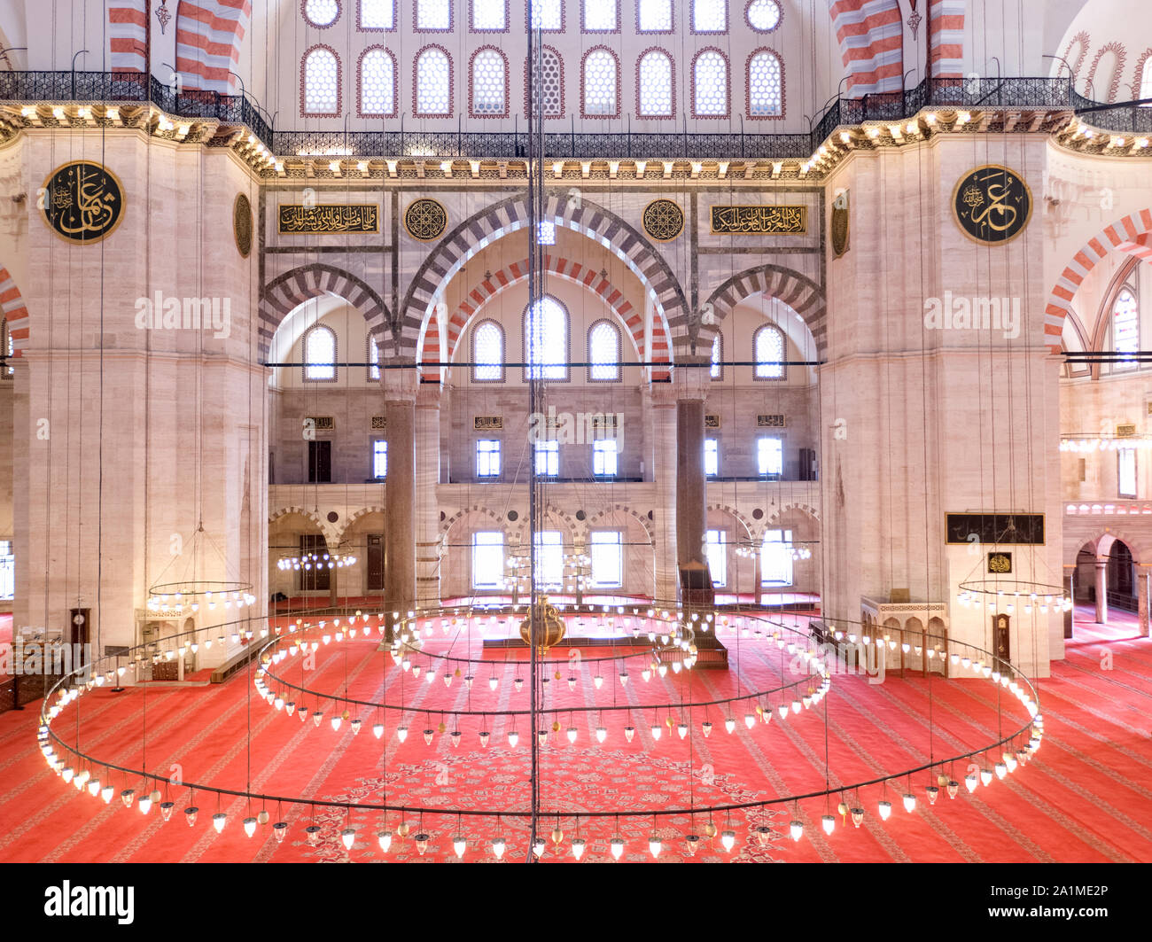 Suleymaniye Mosque interior view Stock Photo - Alamy