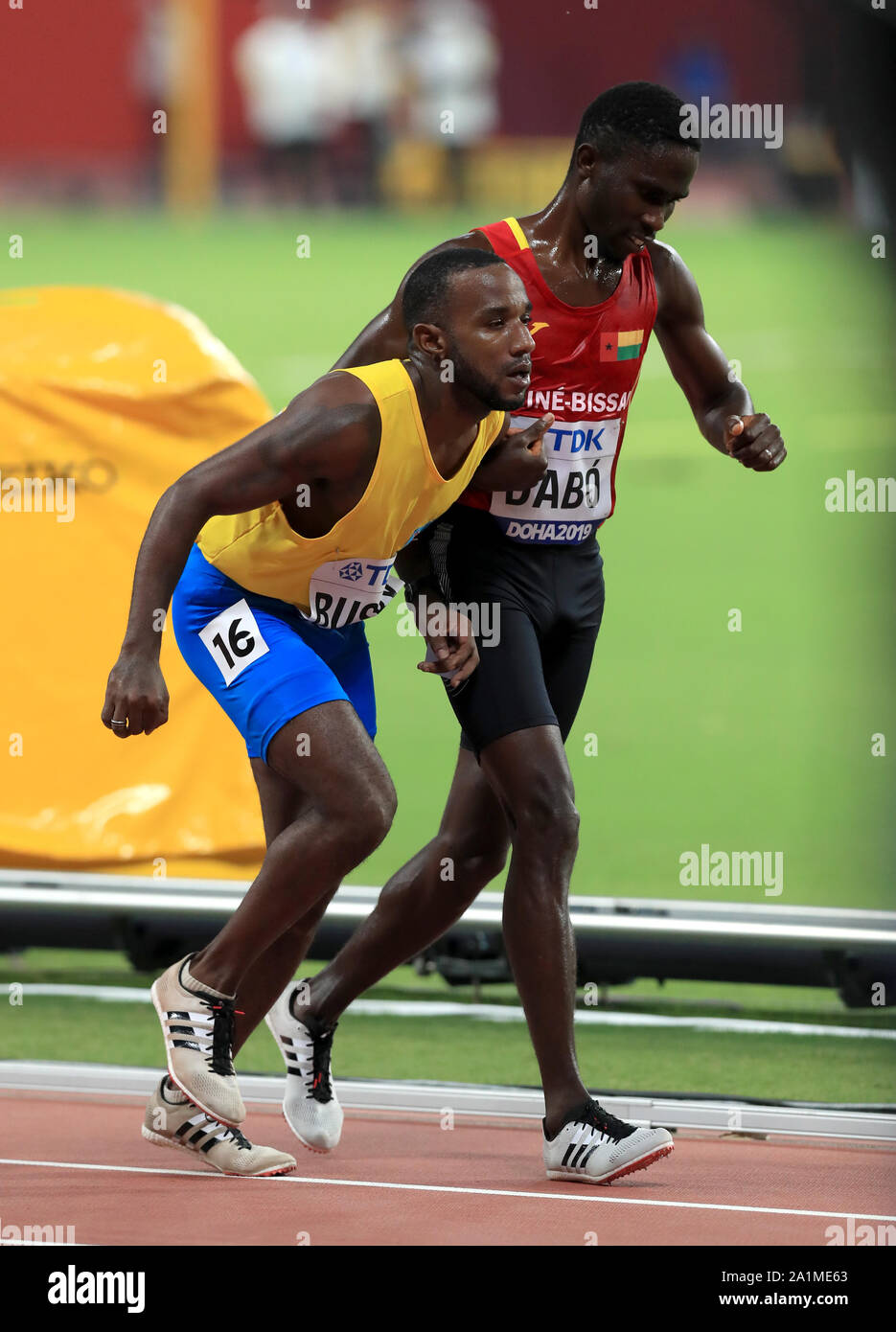 Guinea-Bissau's Braima Suncar Dabo carries Aruba's Jonathan Busby over ...