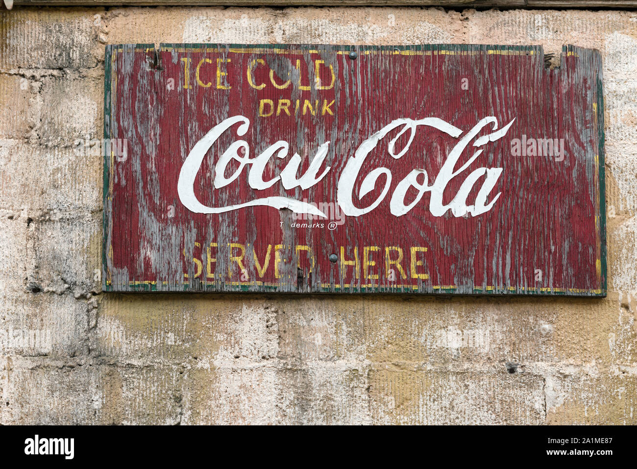 Old Coca-Cola sign on a building in downtown San Angelo, the seat of ...