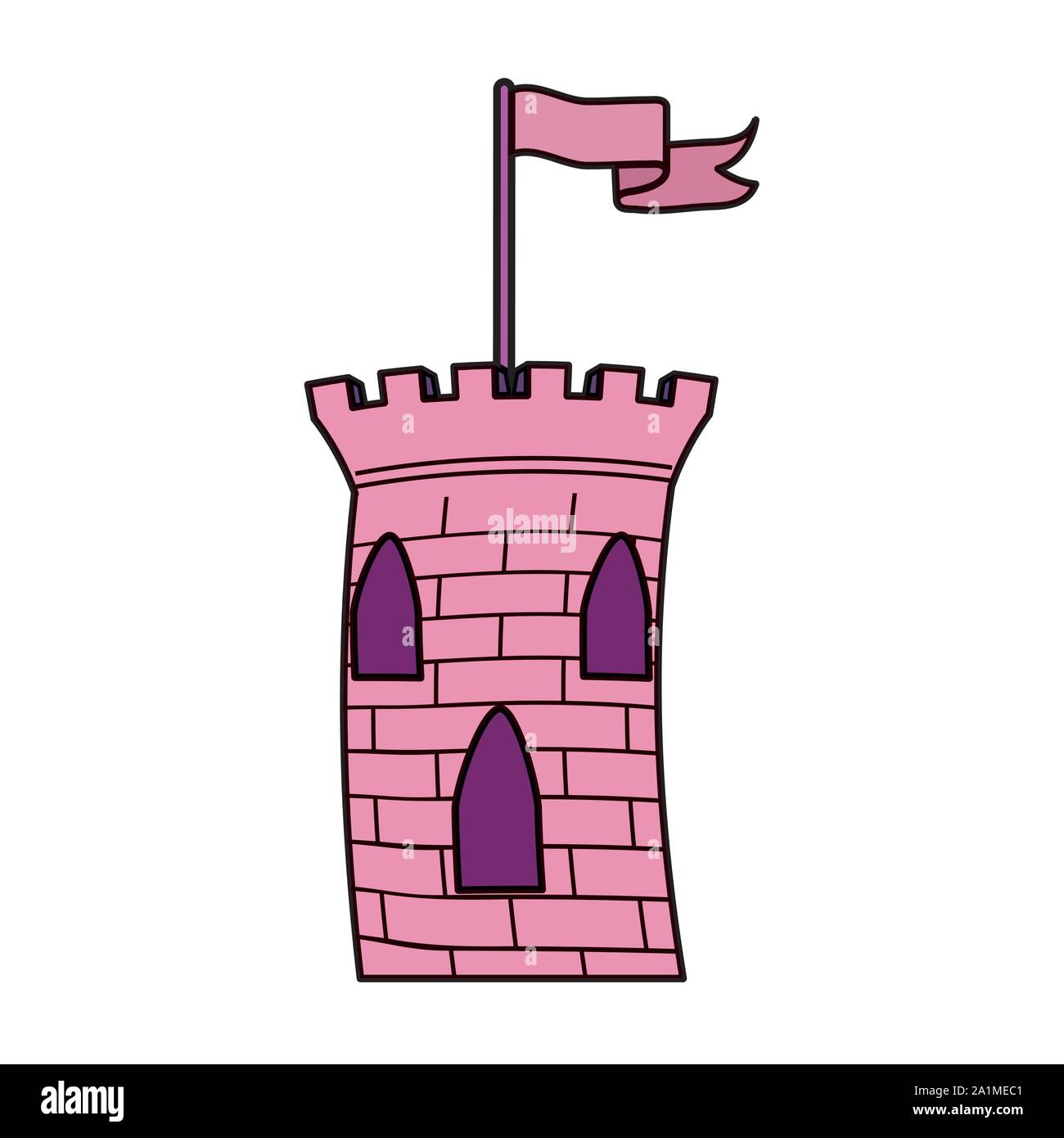 princess pink tower castle with flag Stock Vector Image & Art - Alamy