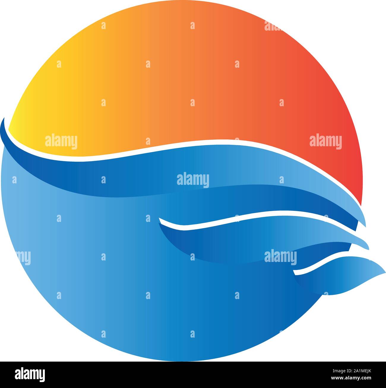 Waves, Water and Sun, Fire, Travel Logo, Icon Stock Vector Image & Art ...