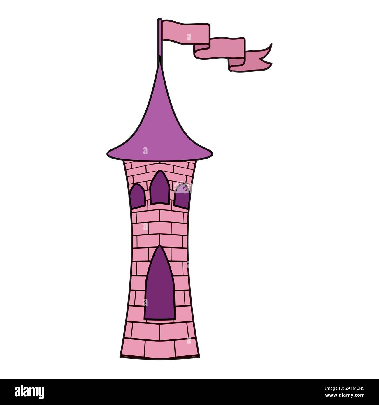 princess pink tower castle with flag Stock Vector Image & Art - Alamy