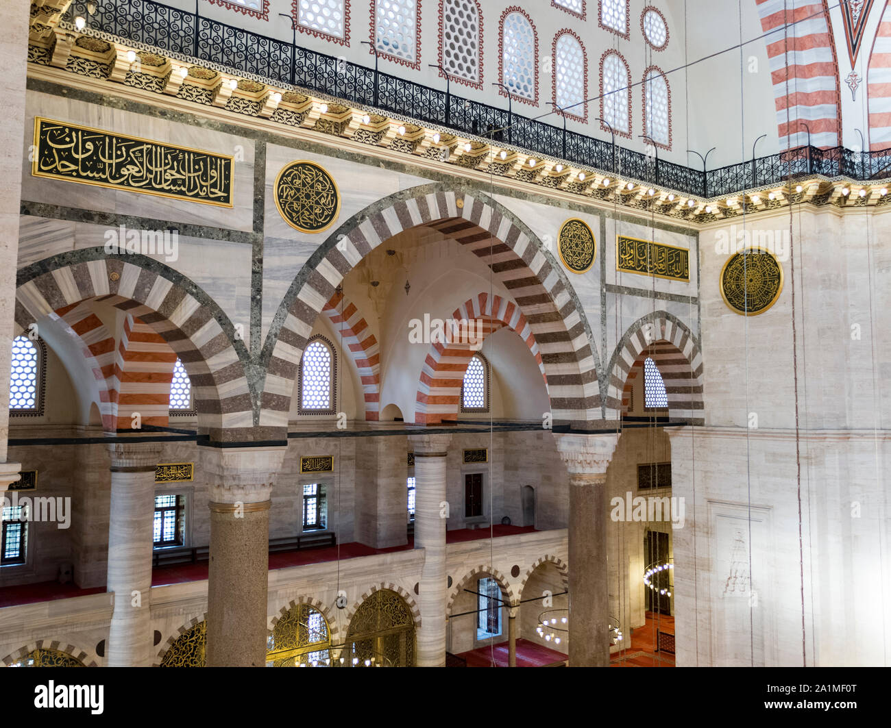 Suleymaniye Mosque interior view Stock Photo - Alamy