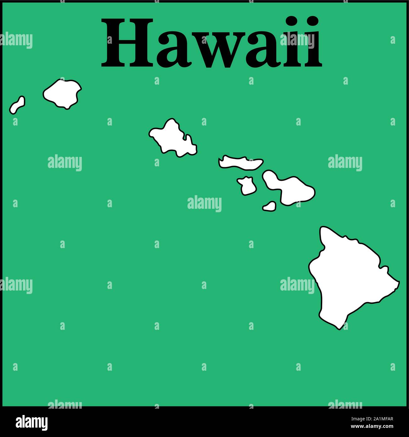 Hawaii map blank hi-res stock photography and images - Alamy
