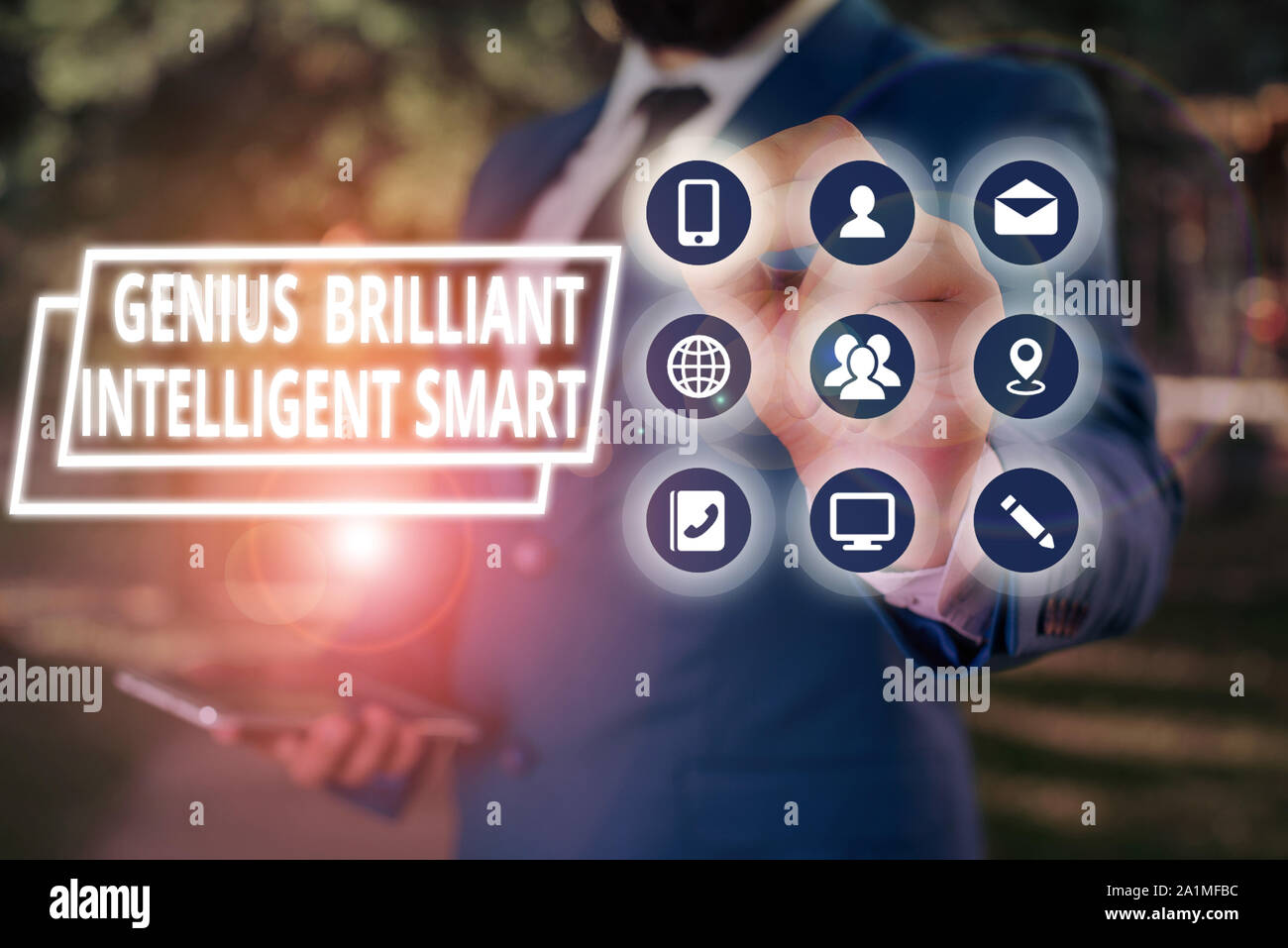 Text sign showing Genius Brilliant Intelligent Smart. Business photo ...