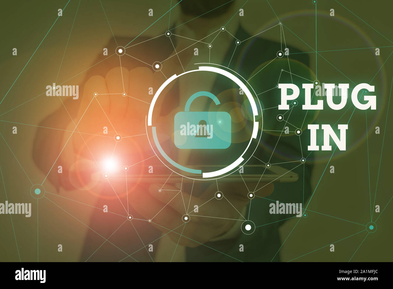 Conceptual hand writing showing Plug In. Concept meaning putting device ...