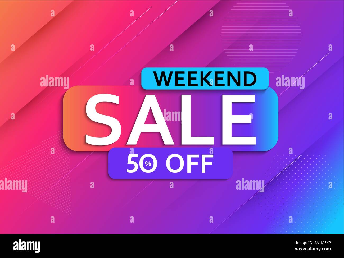 Abstract weekend sale poster. Vector illustration Stock Vector Image ...