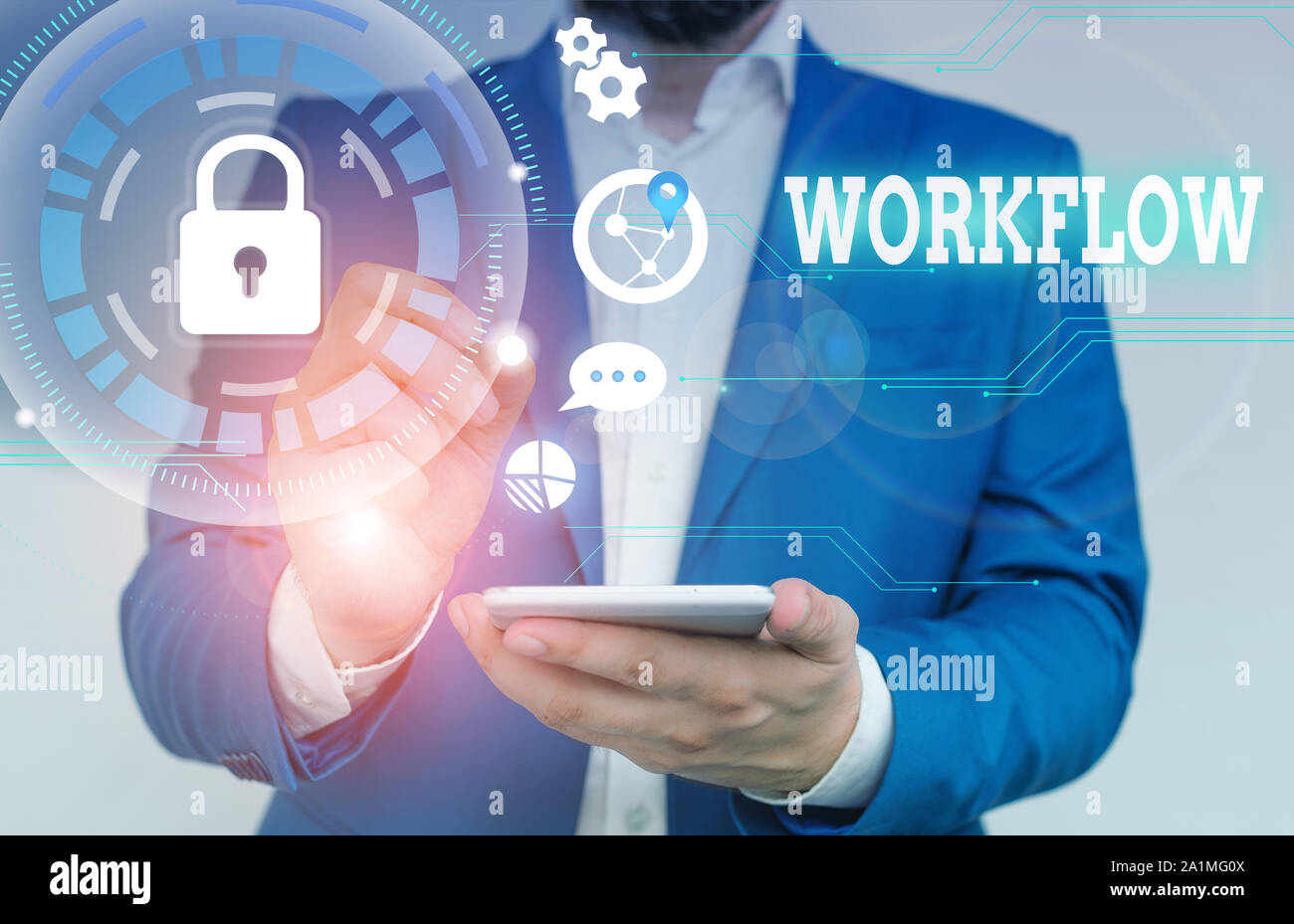 Writing Note Showing Workflow Business Concept For Continuity Of A Certain Task To And From An