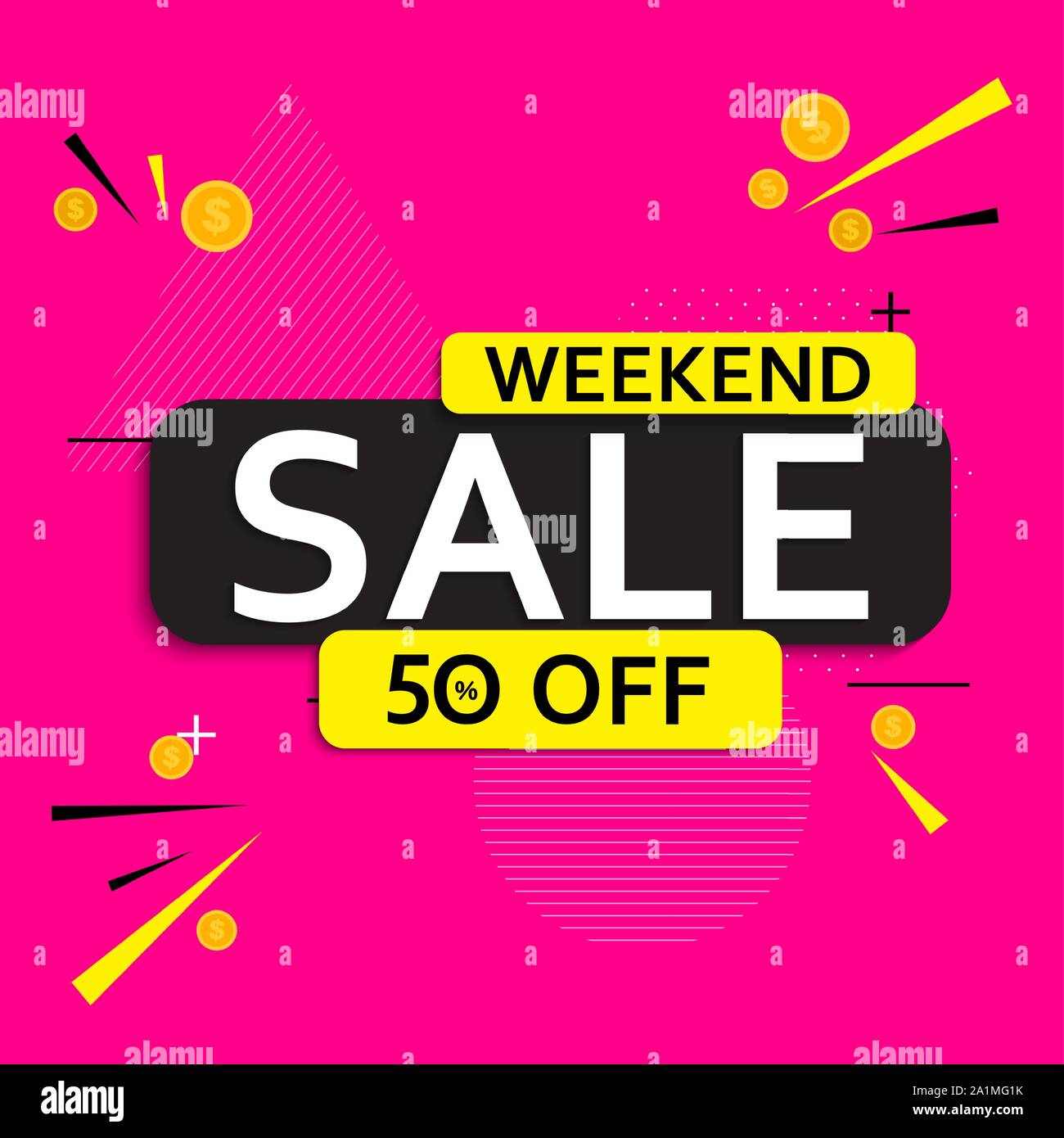 Abstract weekend sale poster. Vector illustration Stock Vector Image ...