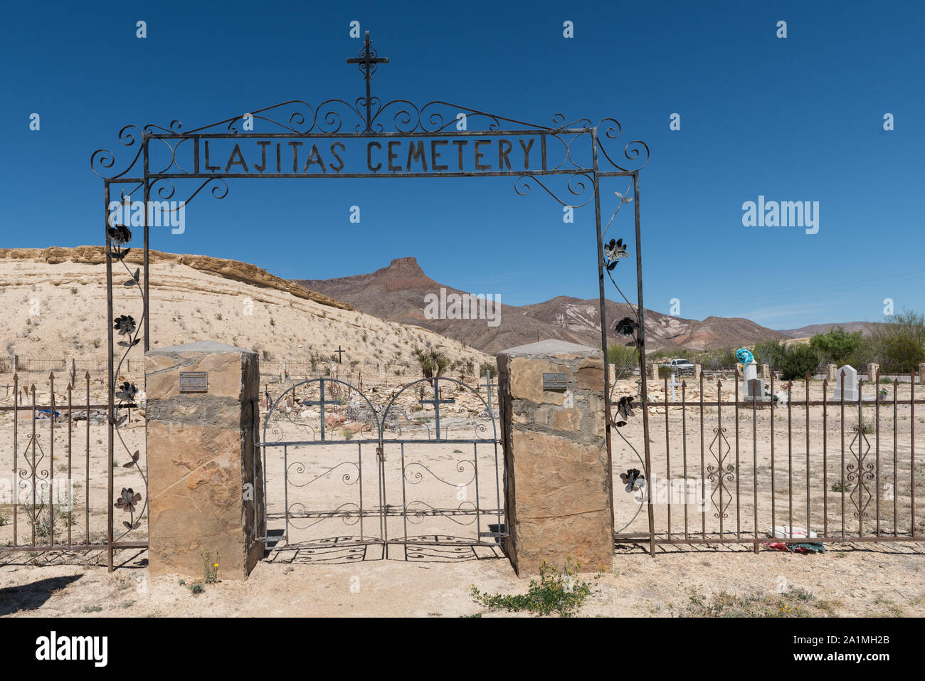 Old cemetery in Lajitas, Texas, a tiny town that abuts Big Bend ...
