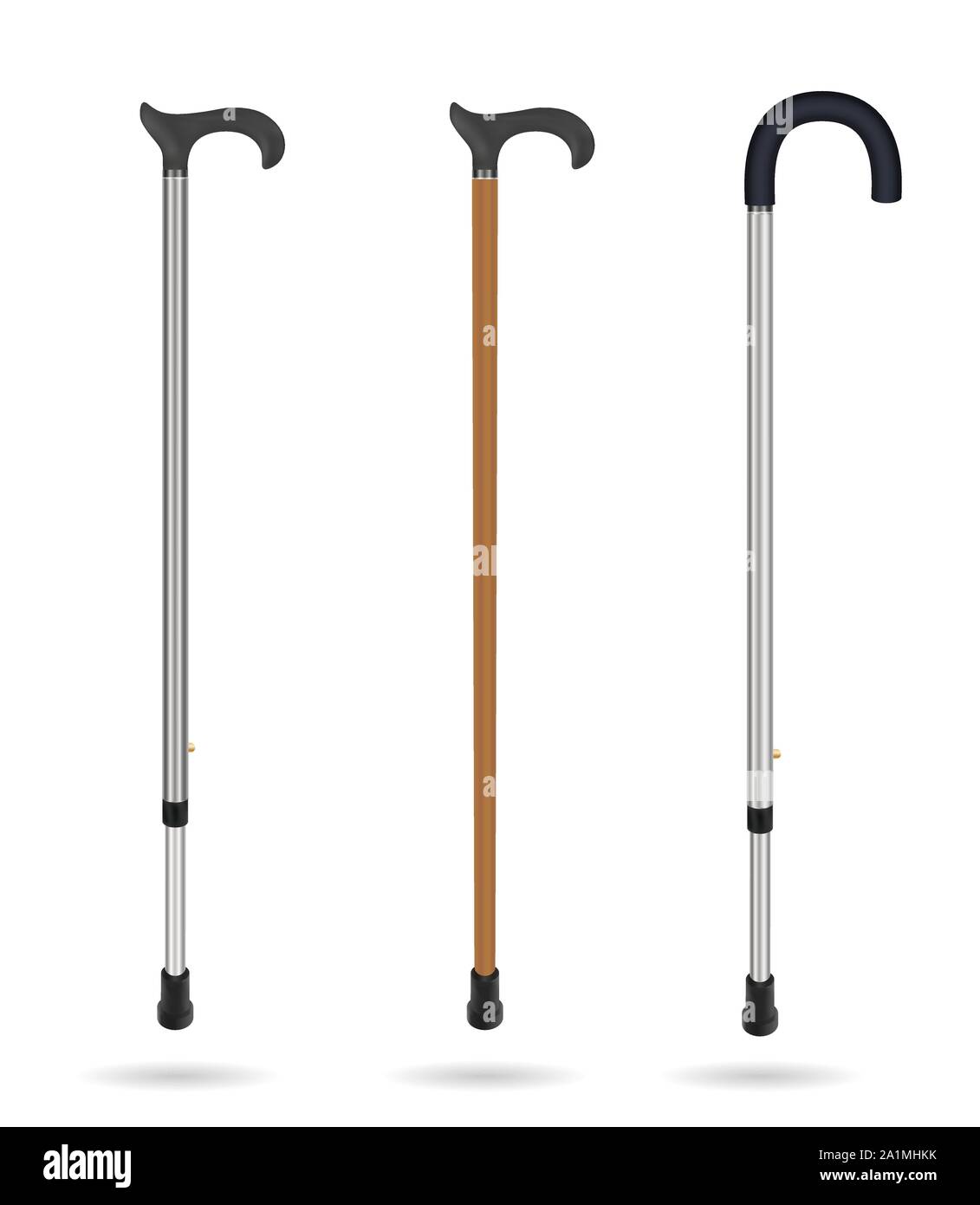 Wooden cane and metal telescopic canes with elegant and ergonomic ...