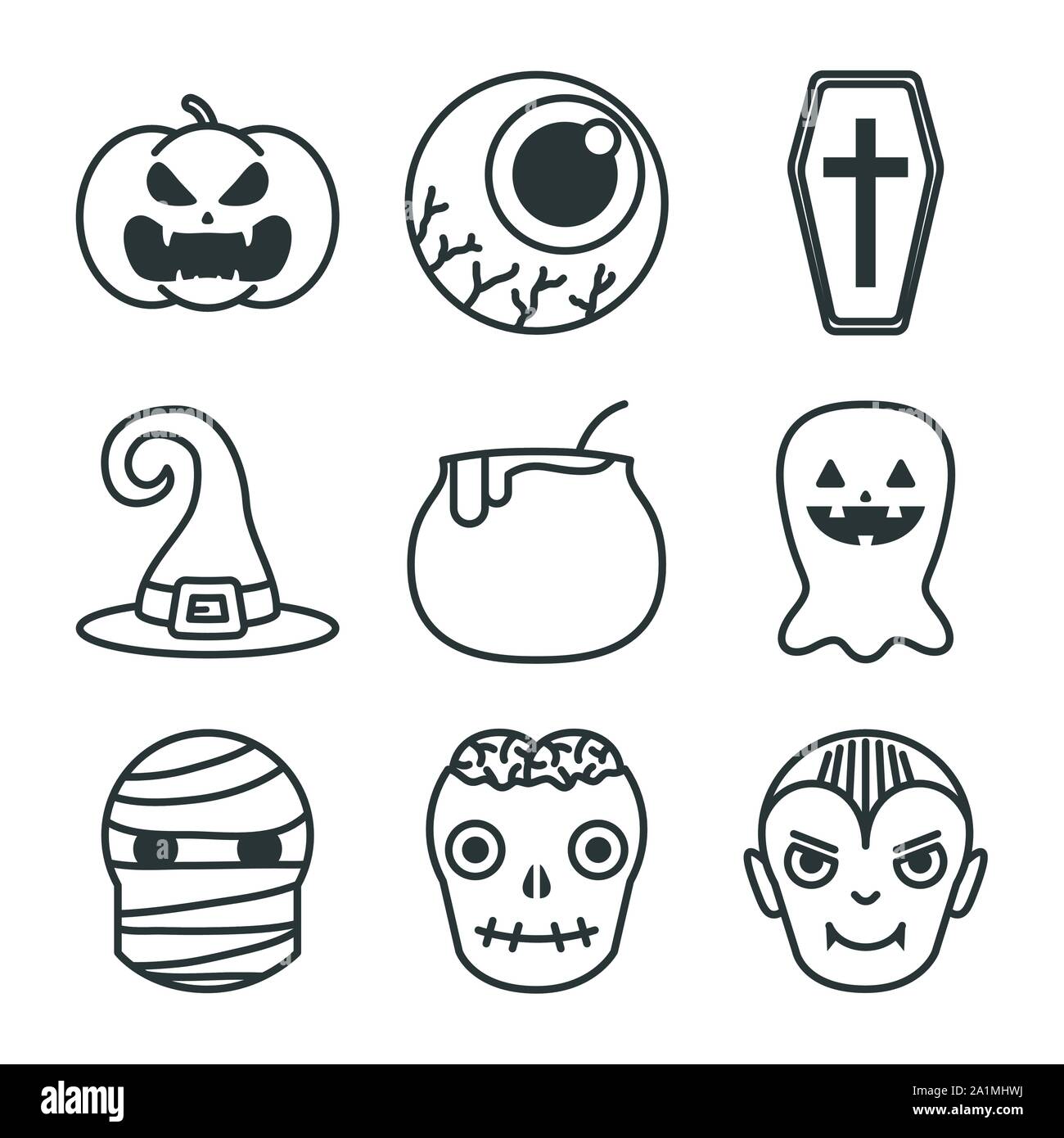 Halloween ghost pumpkin mummy Black and White Stock Photos & Images - Alamy