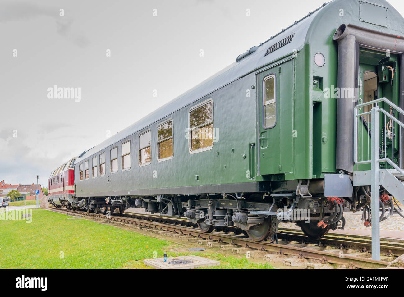 an old historical train of the Deutsche Reichsbahn from the times of ...