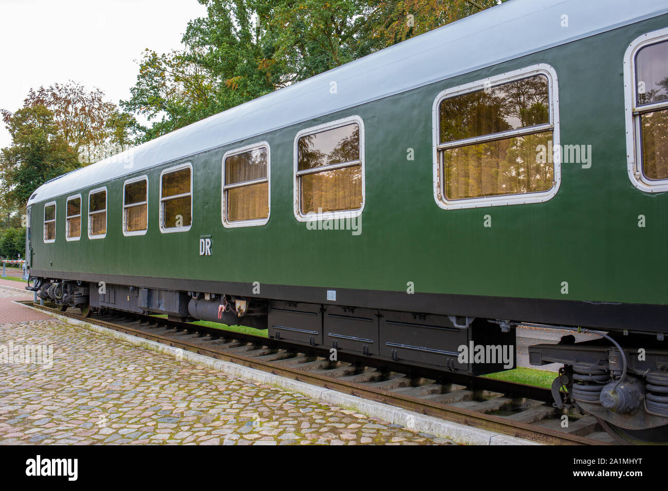 an old historical train of the Deutsche Reichsbahn from the times of ...