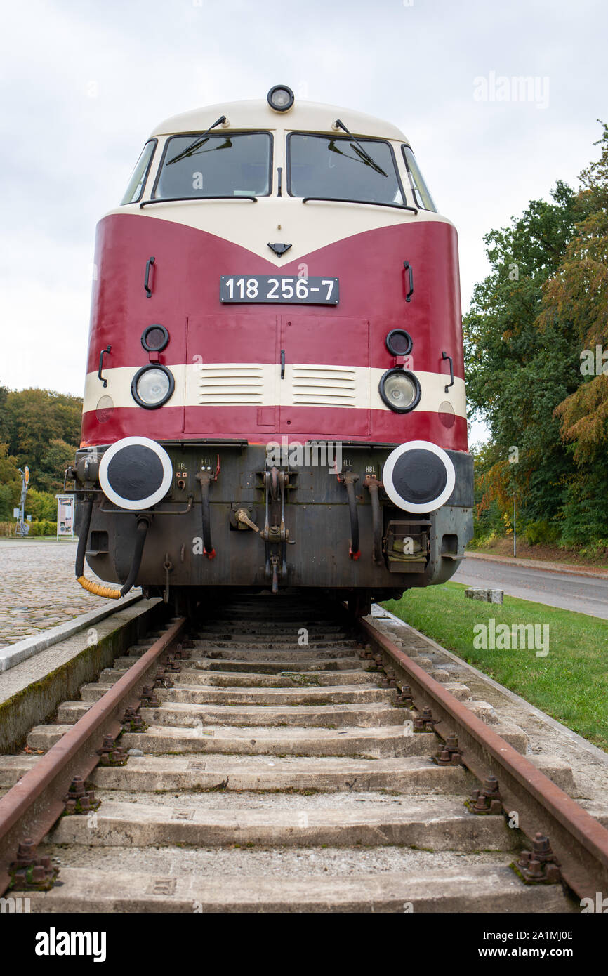 an old historical train of the Deutsche Reichsbahn from the times of ...