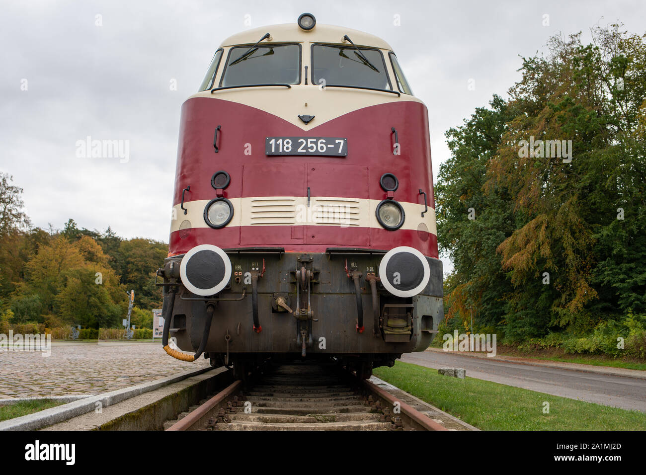 an old historical train of the Deutsche Reichsbahn from the times of ...
